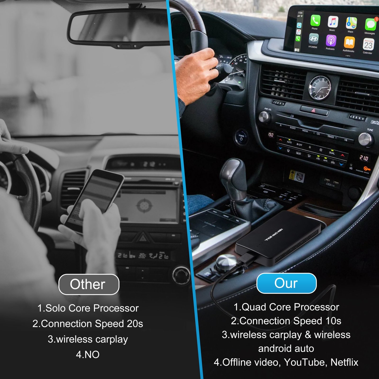 New Car Soul Multimedia Video Box For CarPlay Wireless CarPlay/Wireless ...